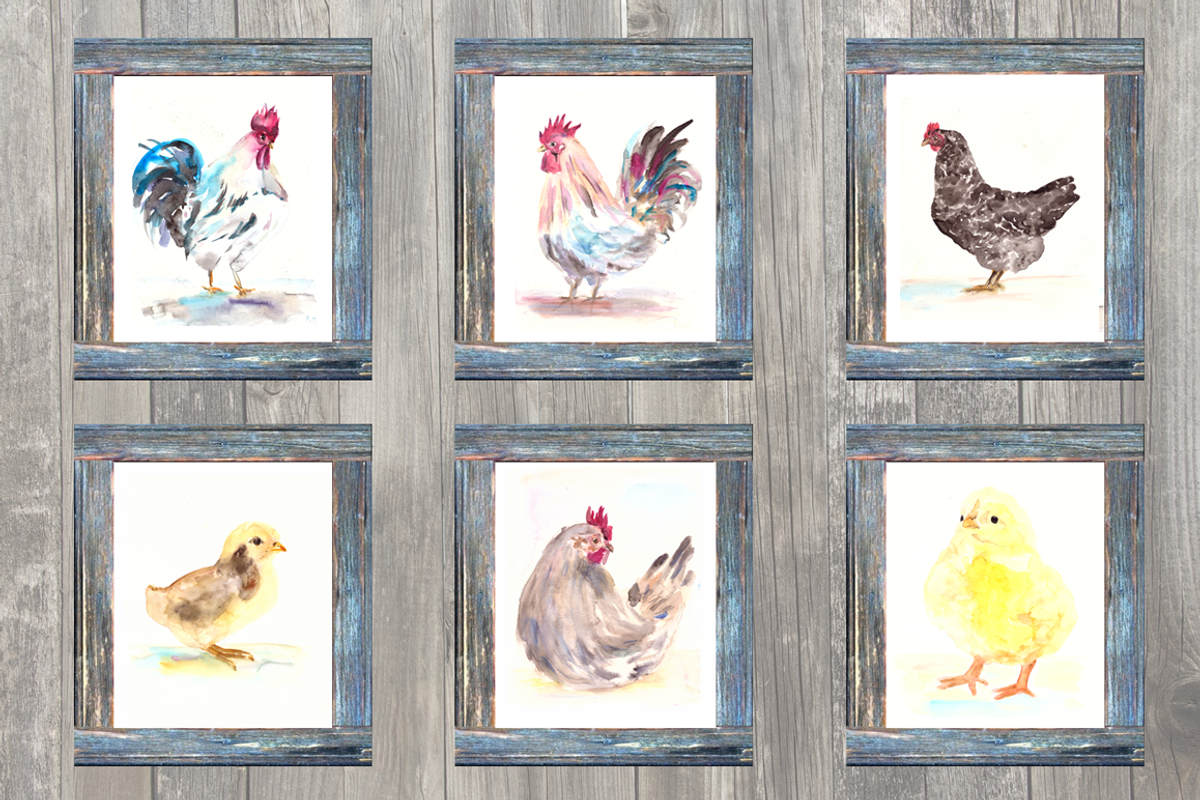 On the Farm - Chicken - Clip Art Set, an Animal Illustration by Tati Bordiu