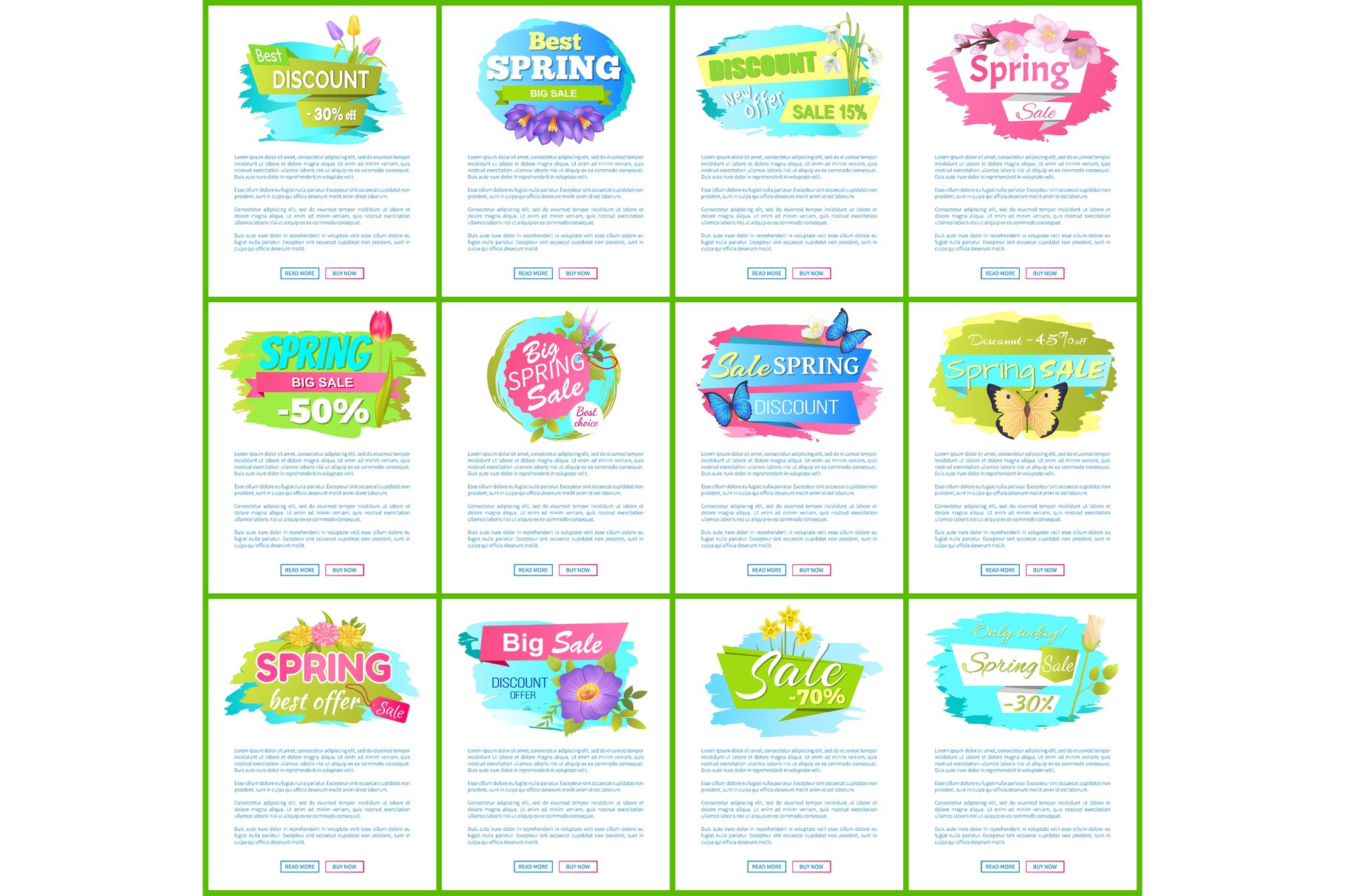 Spring Big Sale -50% Off Advertisement Label Tulip, a Work Illustration ...