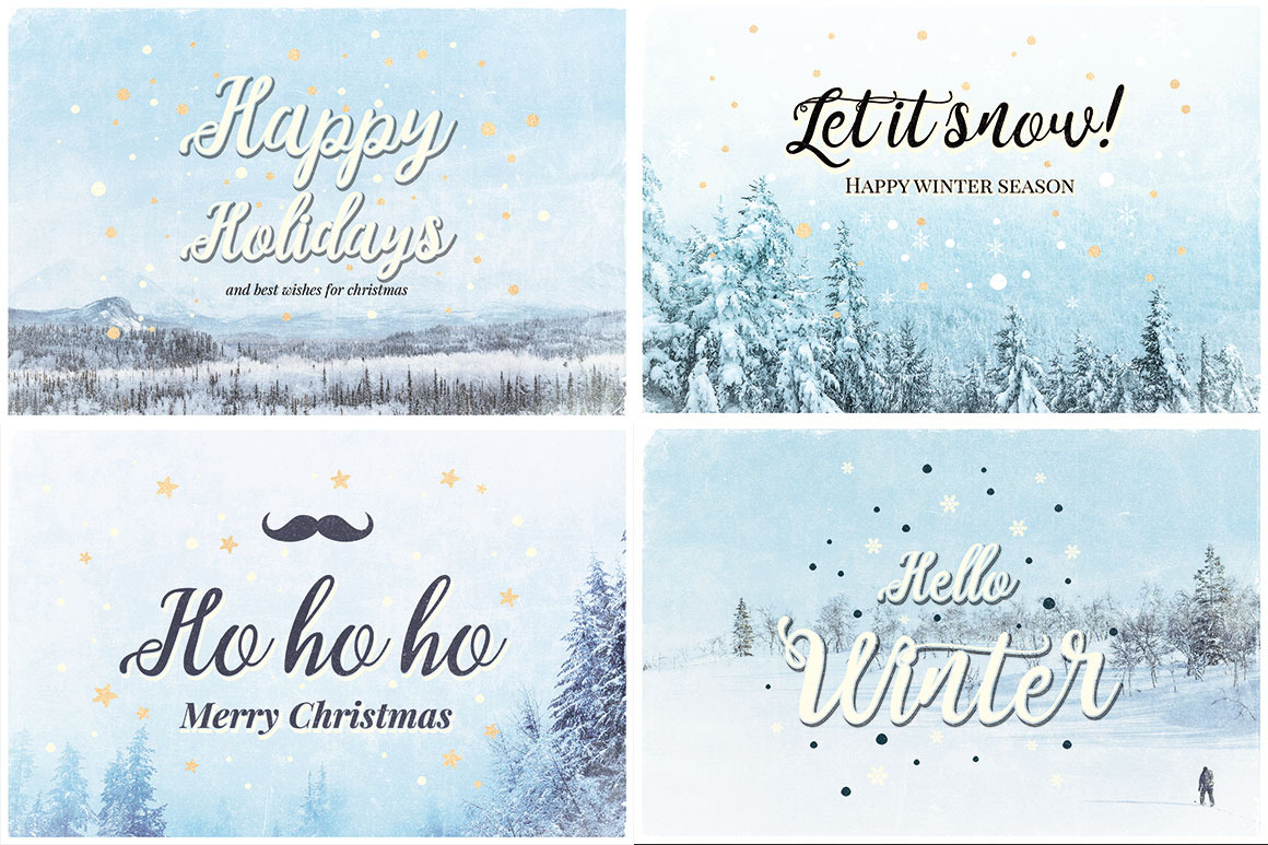 Vintage Christmas Cards 2017, a Card Template by Imagination Area