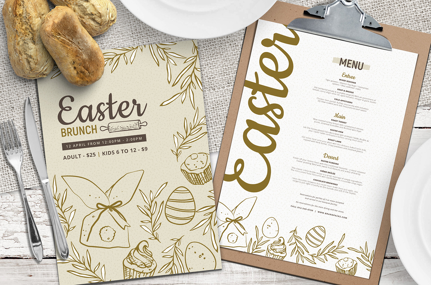 Easter Menu Templates Vol.3, a Flyer Template by BrandPacks