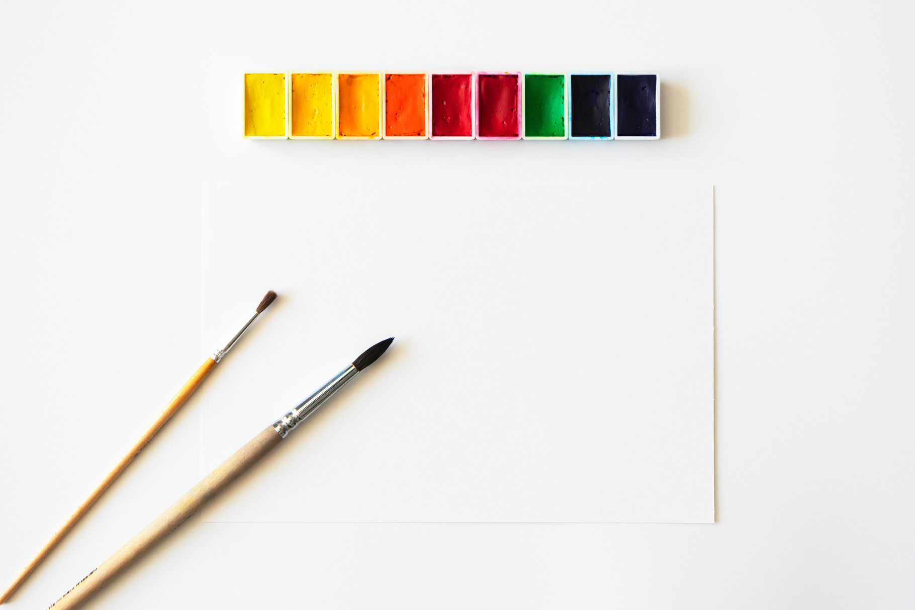Blank empty paper sheet, paintbrush, an Arts & Entertainment Photo by ...