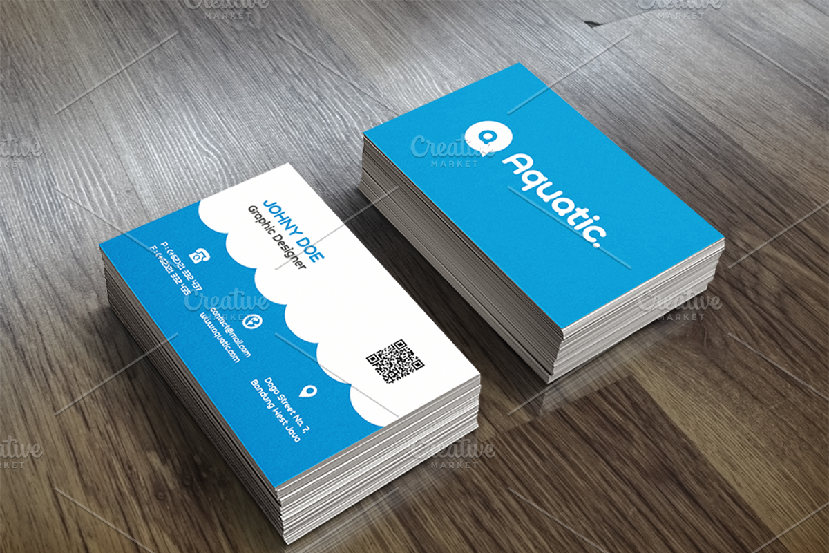 Aquatic Business Card Template, a Business Card Template by desvibes