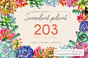 Succulent plant PNG watercolor set | Seasonal Illustrations ~ Creative ...