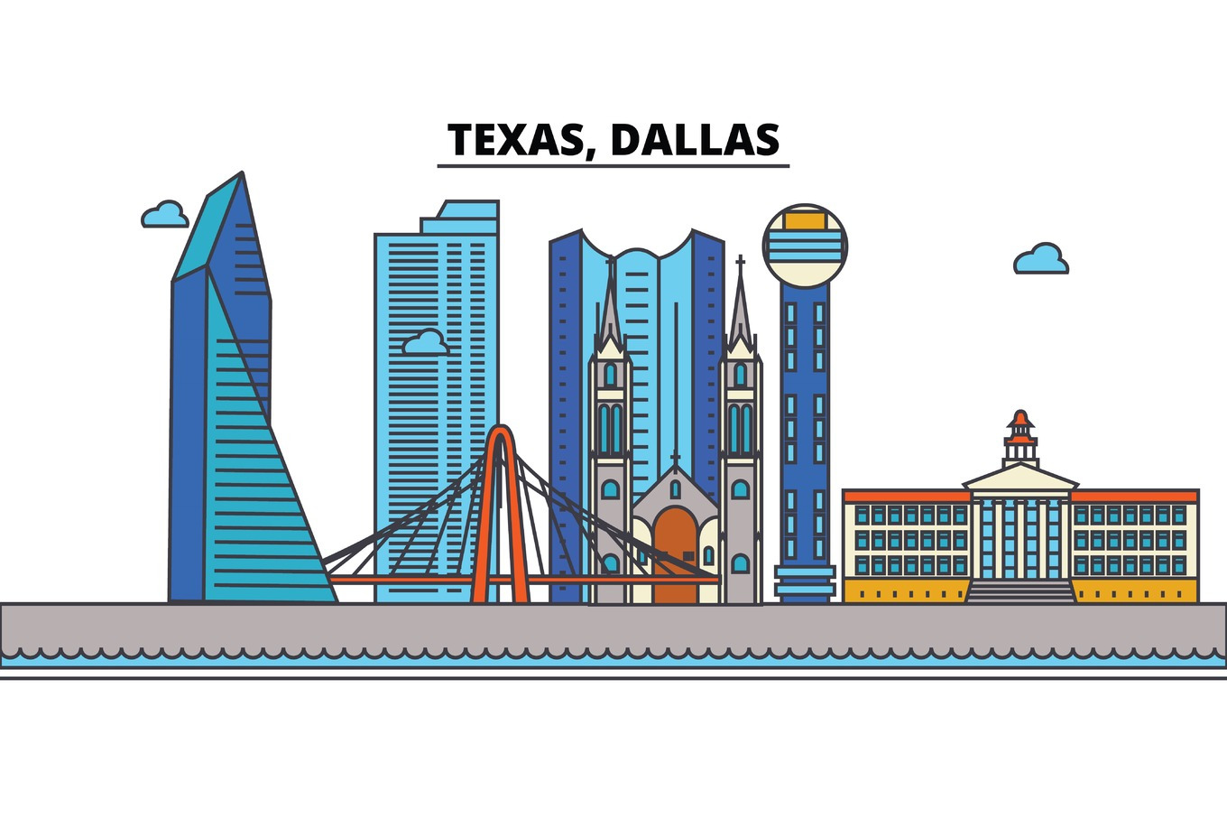 Texas, Dallas.City skyline: architecture, buildings, streets ...
