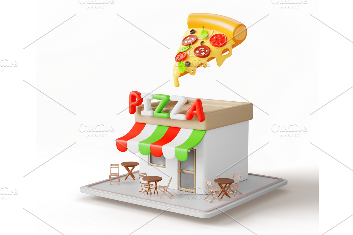 Pizza building exterior, italian, an Architecture 3D Model by ...