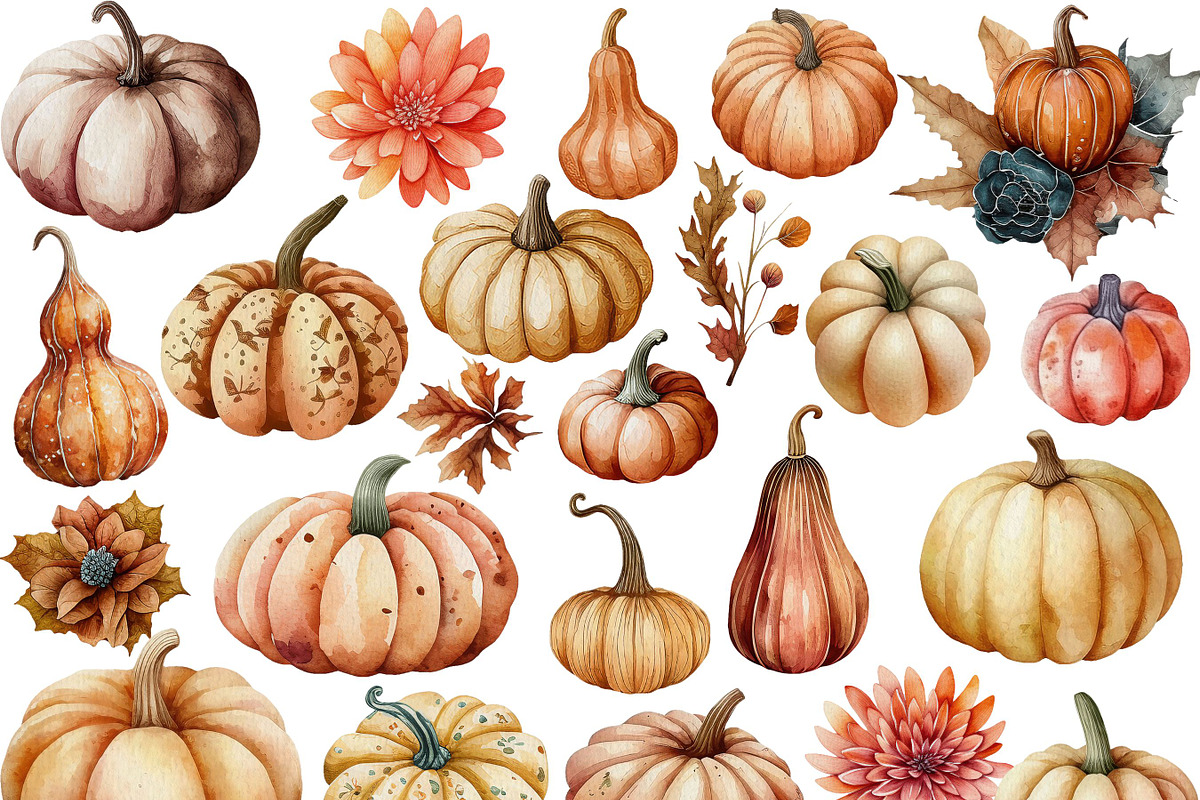 Oh My Gourd Fall Pumpkin Clipart Set, a Graphic by JBArt Clipart