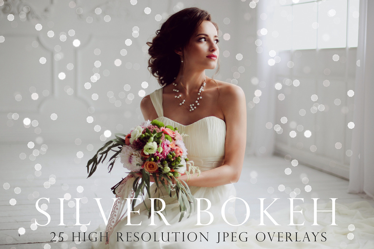 Silver bokeh photoshop overlays, an Object Graphic by Paper Farms