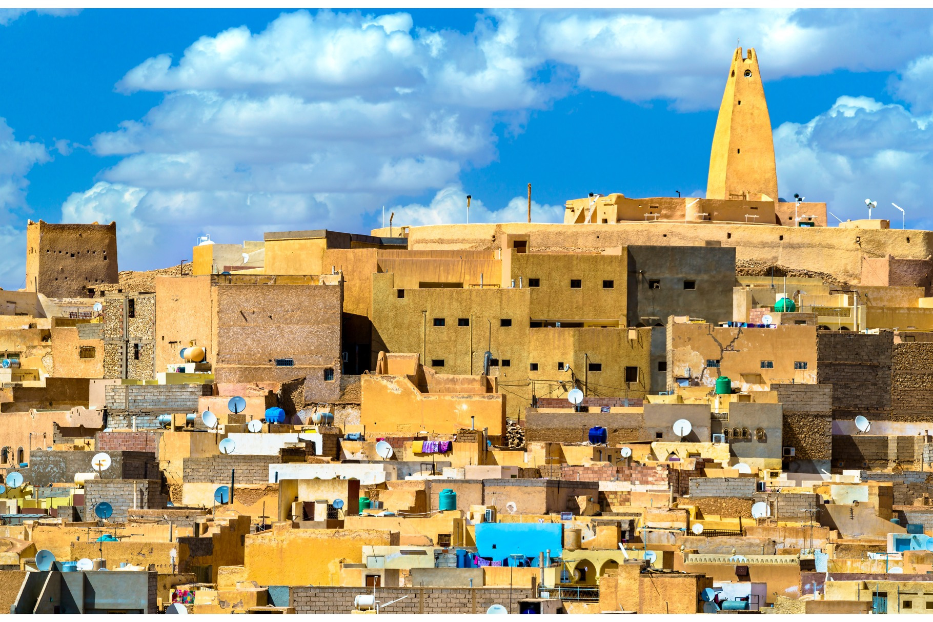 Ksar bounoura an old town in the m featuring architecture, desert, and ...