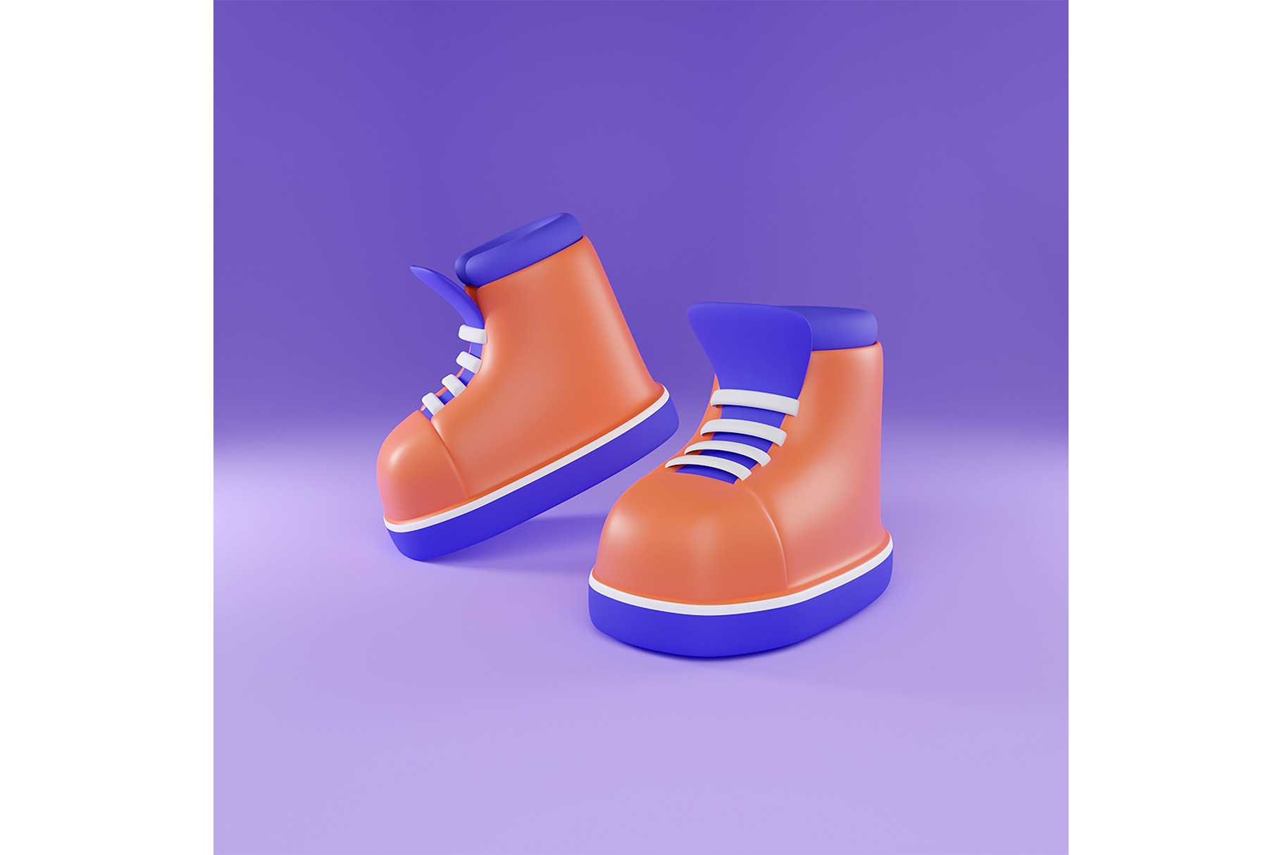 3D rendering Stylish orange boot., an Object 3D Model by Yuliya Rymkevich