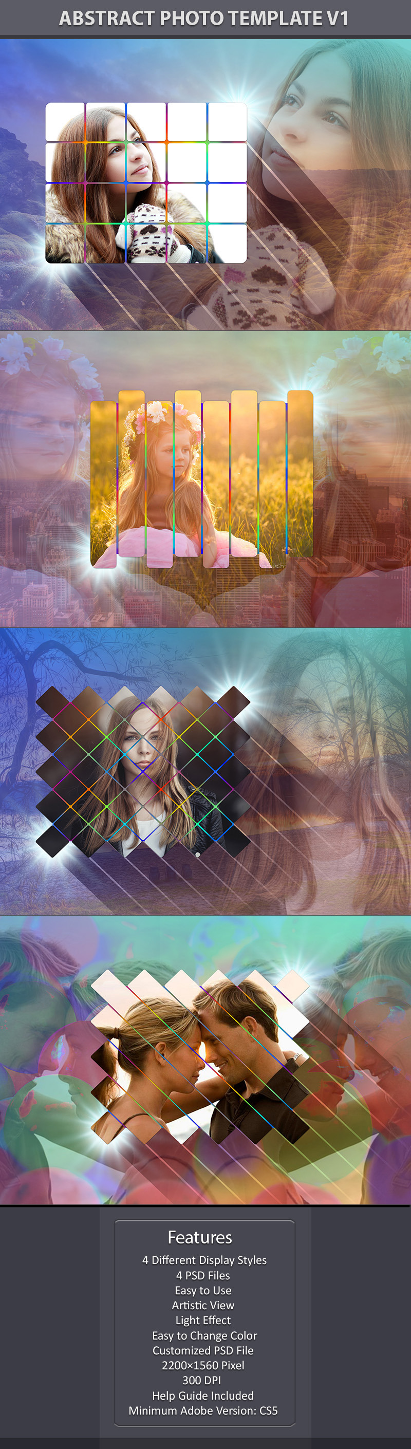 Abstract Photo Template V1, an Action Add-On by Graphicsworld125