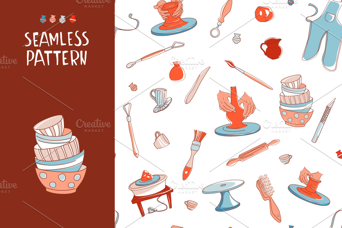 Pottery Studio. Set of doodles, an Object Graphic by VasilkovS