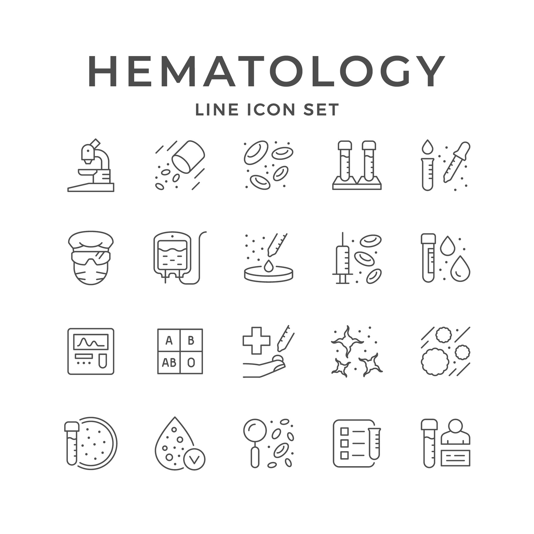 Set line icons of hematology, an Outline Icon by motorama
