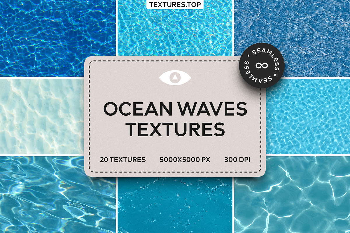 20 Seamless Ocean Waves Texture Pack, a Texture Graphic by Top Textures
