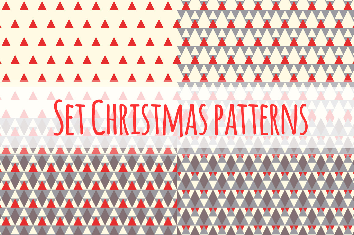 Set Christmas geometric patterns, a Pattern Graphic by nenochka