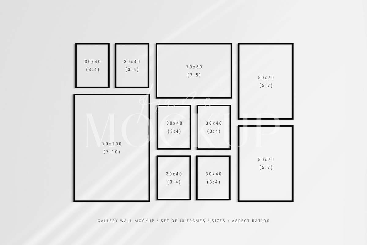 Gallery Wall Mockup | Frame Mockup Set of 10 Frames