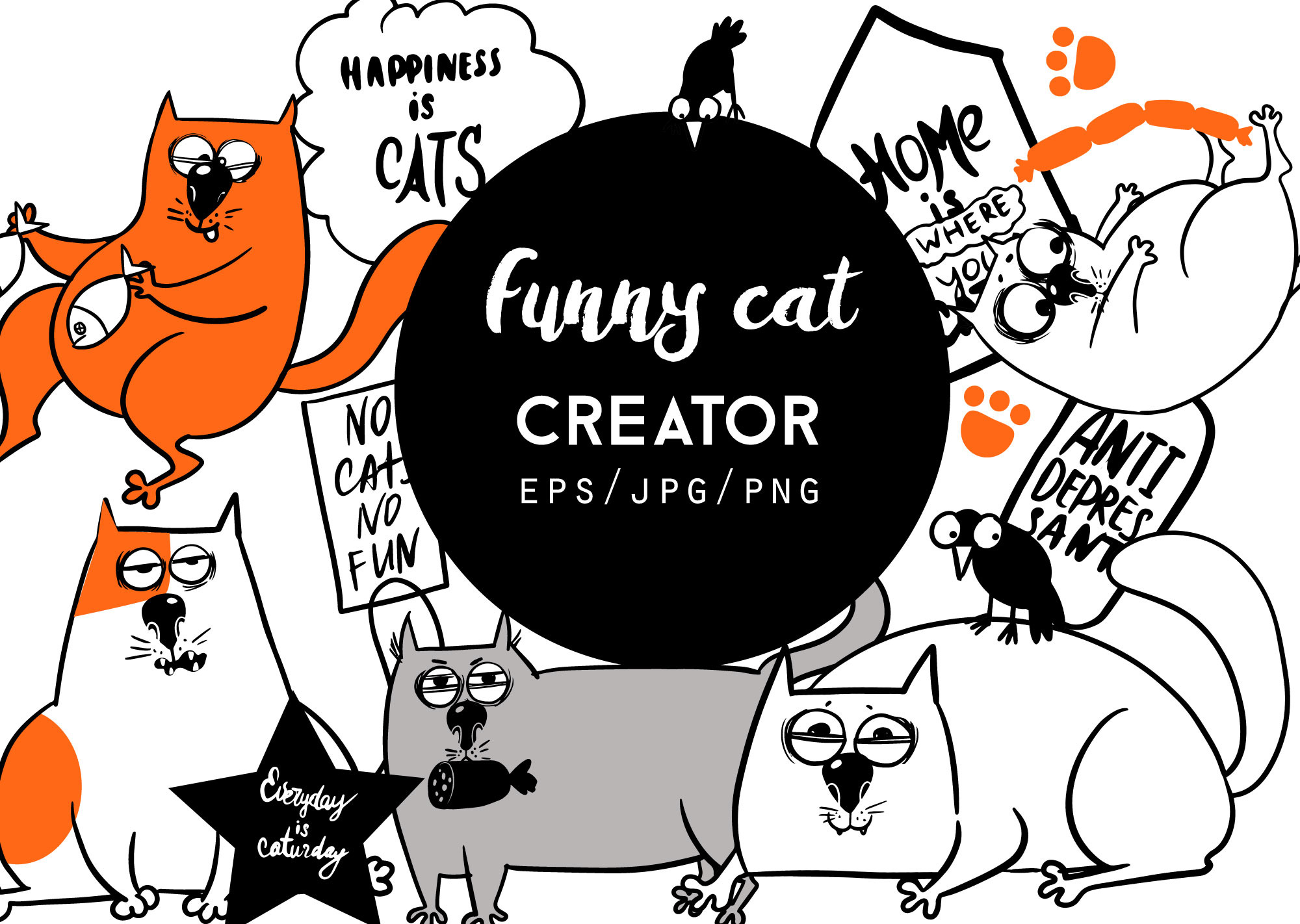 Funny cat creator, an Animal Illustration by Tatiana Davidova