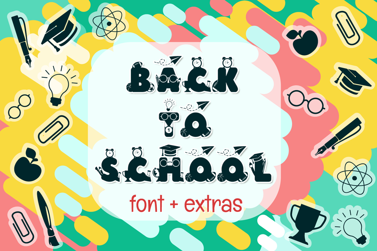 Back to School Font + Bonus Extras, a Font by Anastasia Feya