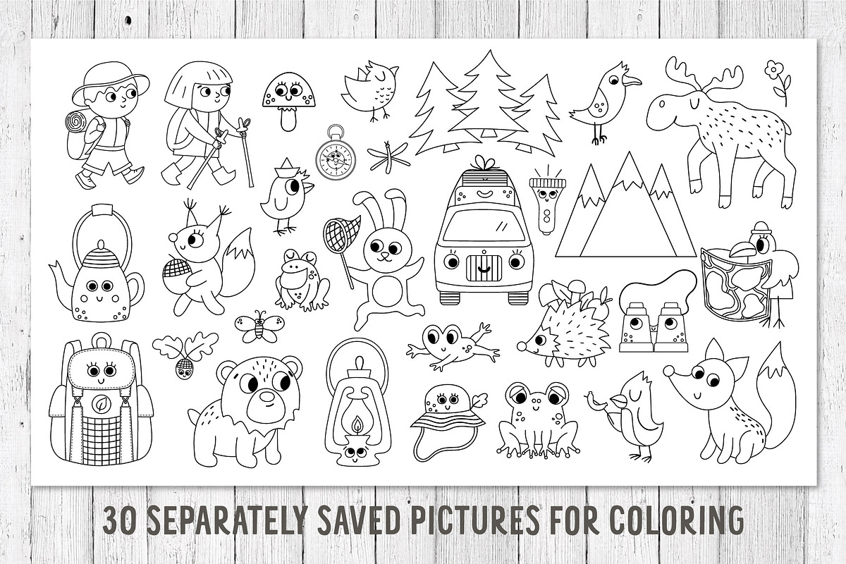 Camping coloring games, an Animal Illustration by Lexi Claus