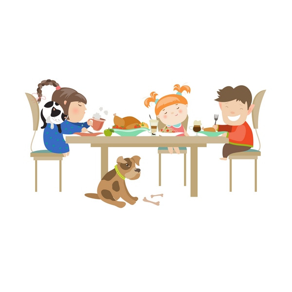 Children eating, a Food Illustration by masastarus