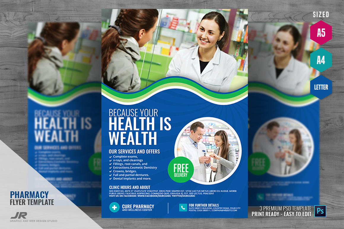 Pharmaceutical Services Flyer, a Flyer Template by PSDPixel