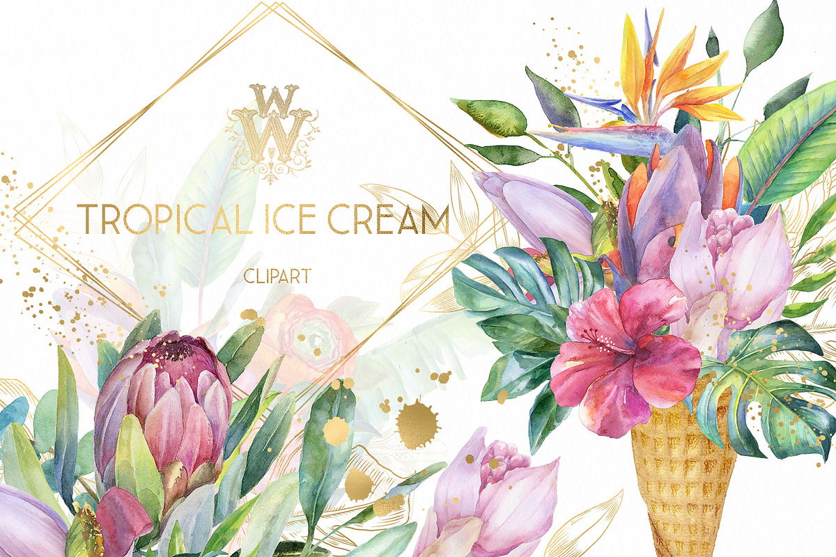 Seasonal watercolor Bundle clip art, a Seasonal Illustration by ...