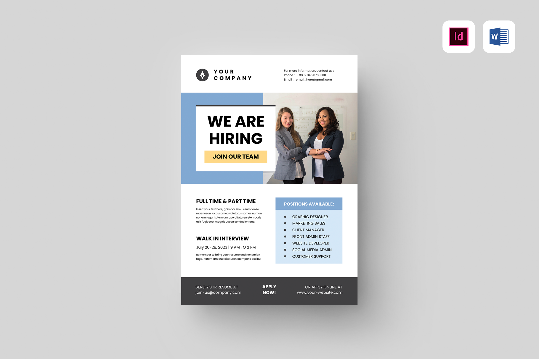 Job Vacancy Flyer | MS Word & Indd, a Flyer Template by Leaflove