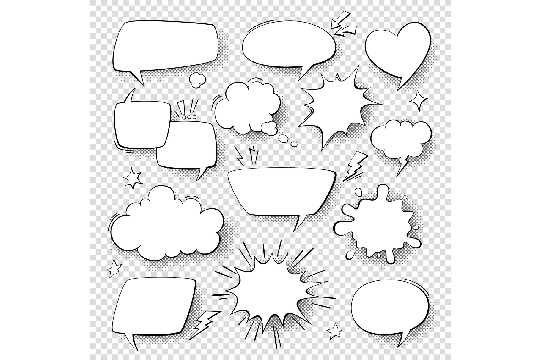 Comic speech bubbles. Cartoon comics, a Person Illustration by YummyBuum
