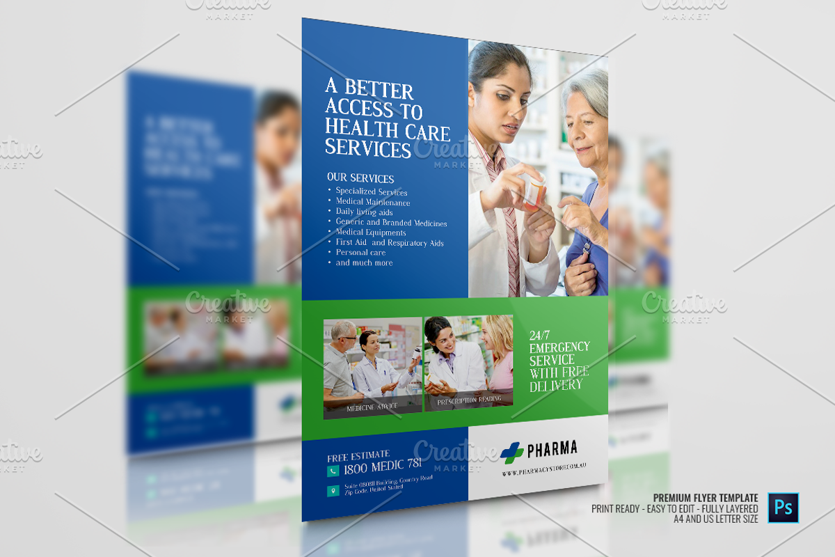 Creative Pharmacy Flyer, a Flyer Template by PSDPixel