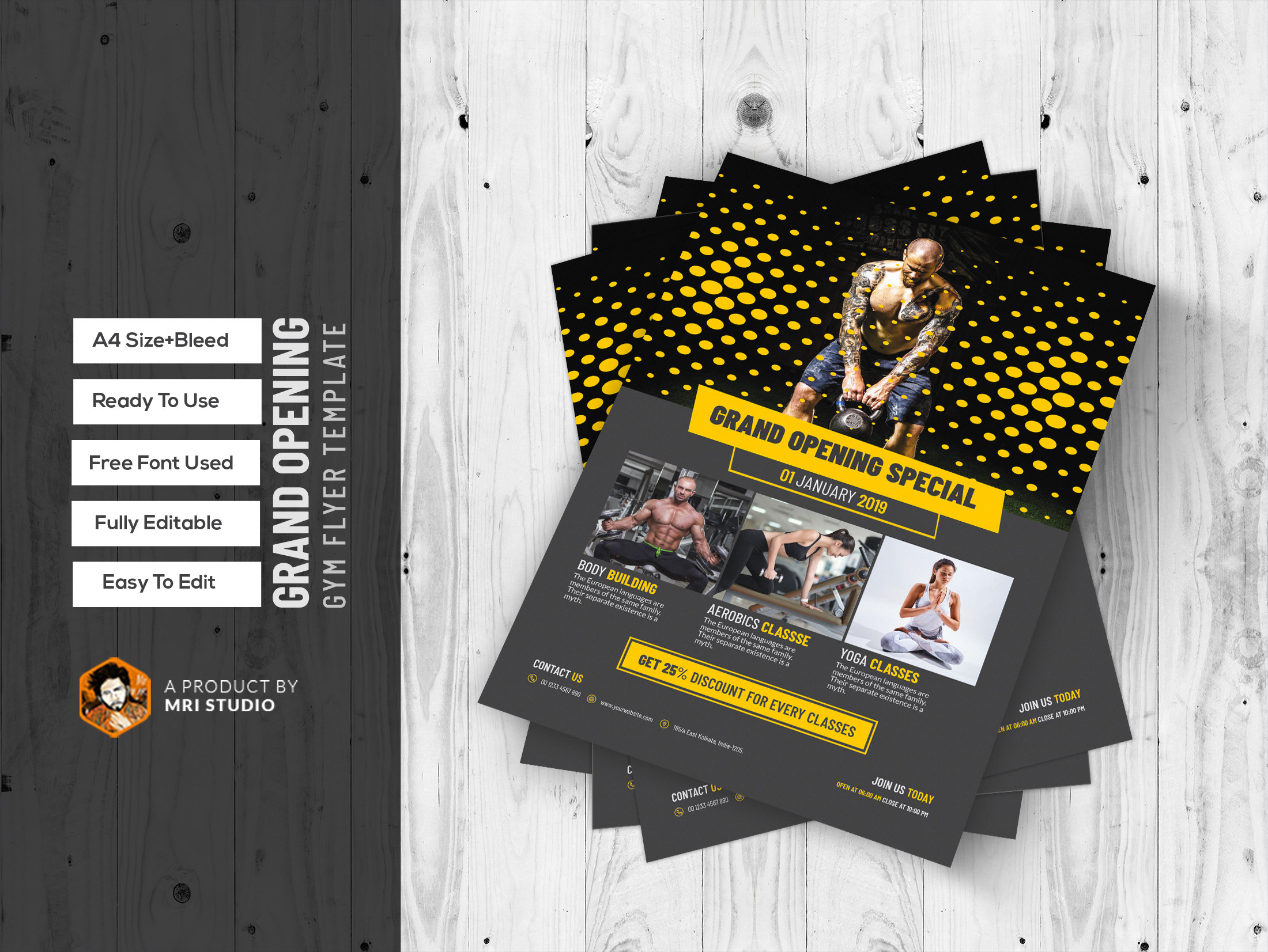 Grand Opening GYM Flyer Template, a Flyer Template by MRI STUDIO ...