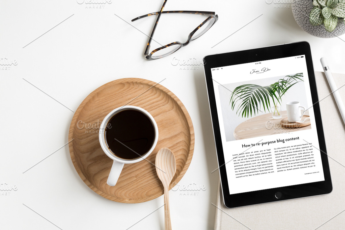 iPad Lifestyle Flat Lay Photo Mockup, an iPad Mockup by Moyo Studio