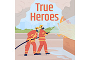 Firefighters social media post | Flyer Templates ~ Creative Market
