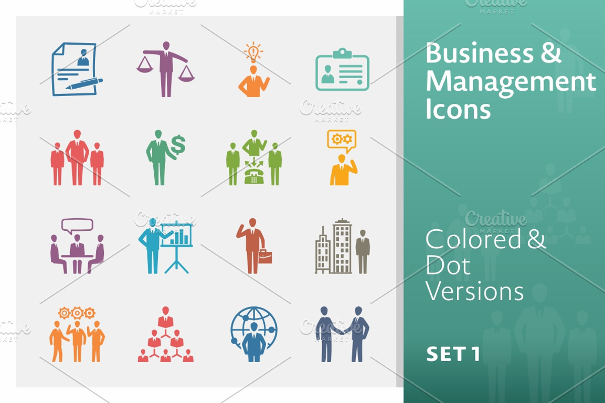 Colored Business & Management Icons, an Icon by introwiz1