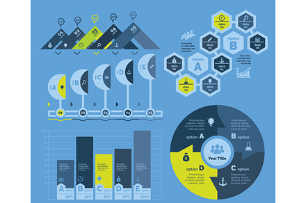 Five Planning Charts Templates Set, a Work Illustration by SurfsUpVector