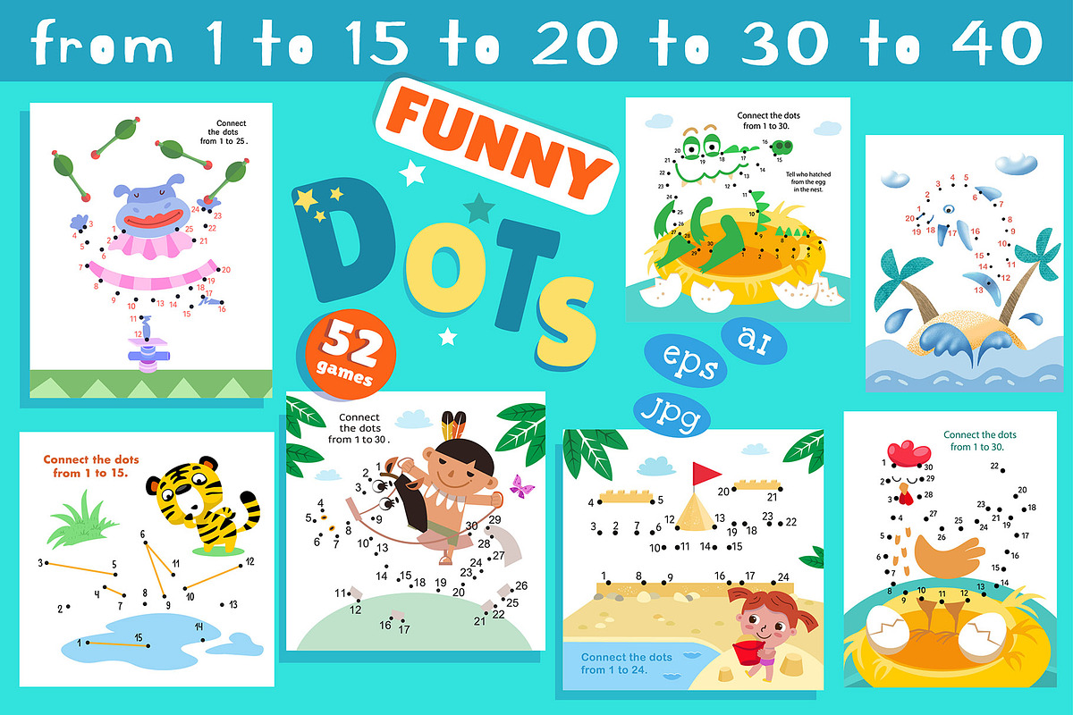 Funny Dots Game Set, a Graphic by ArtyCats | Creative Market