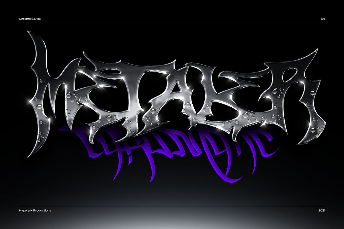 Chrome Text Styles Vol.3, a Layer Style Add-On by Hyperpix Productions