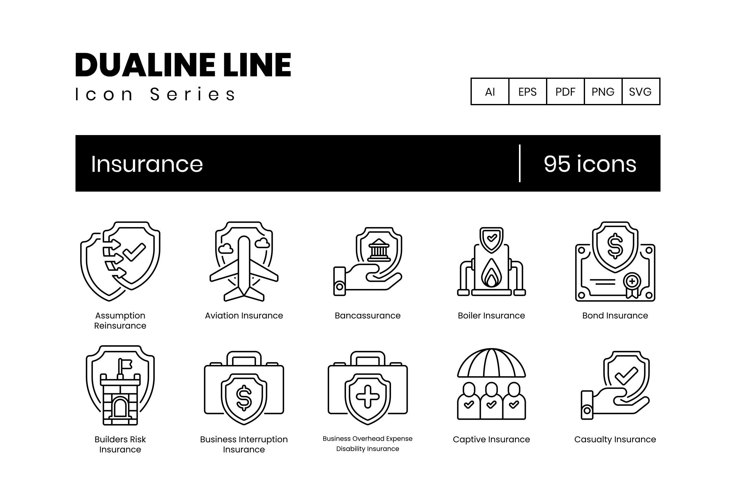 95 Insurance Icons | Dualine Series, an Icon by Flat Icons