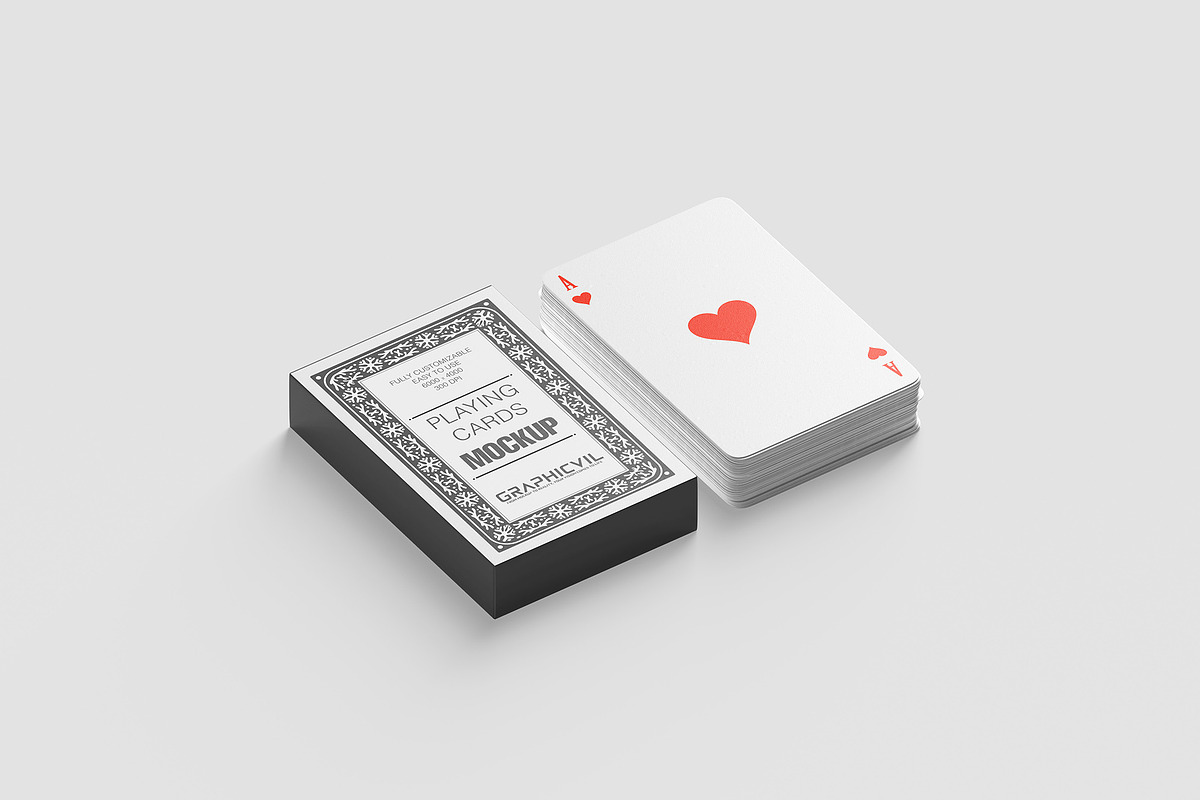 Playing card mockup Card game mockup, a Packaging Mockup by GraphicVil