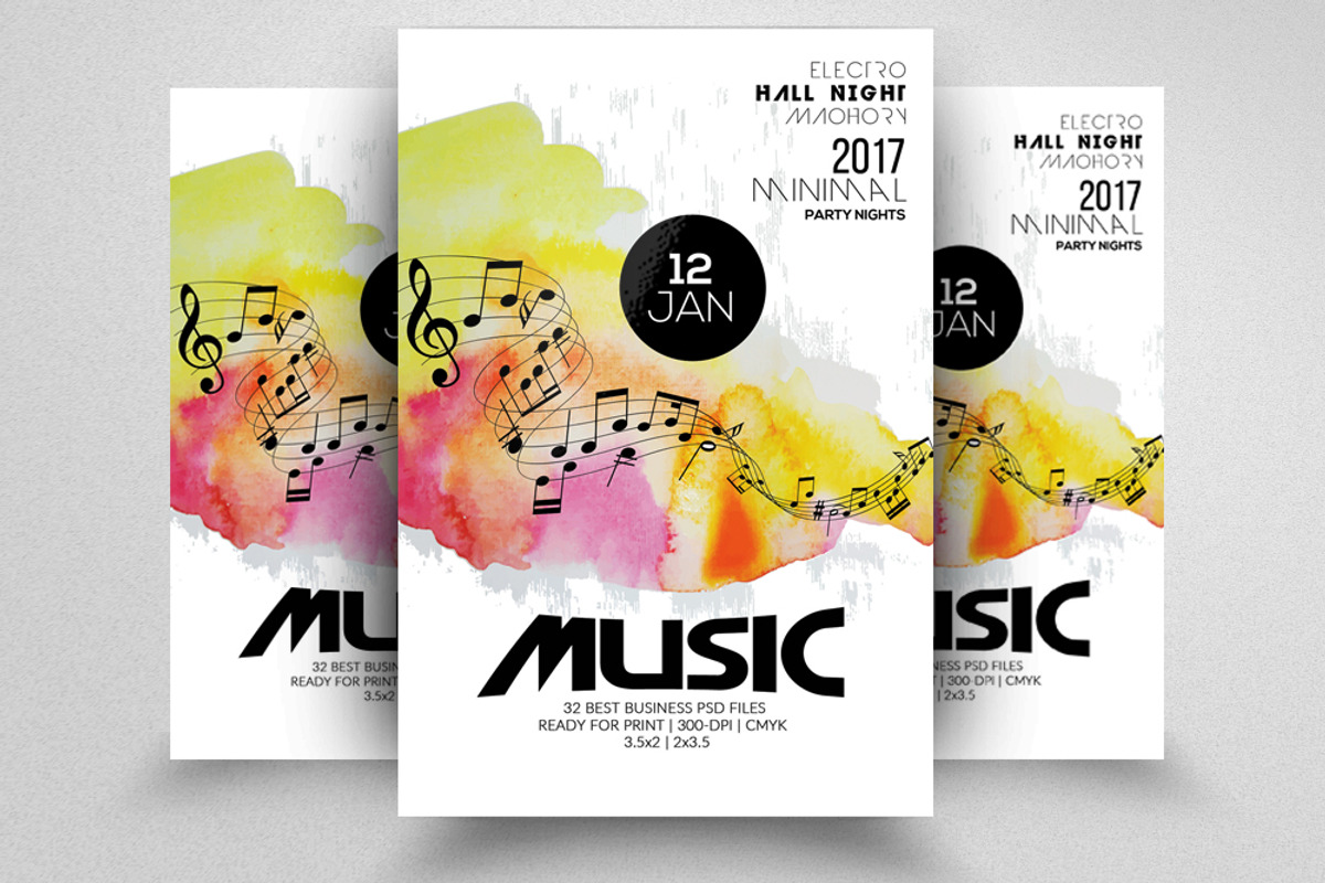 10 Electro Music Flyer Bundle Vol:01, a Flyer Template by Design Up