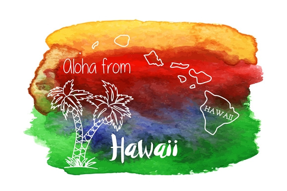 Watercolor Hawaiian graphic design, a Decorative Illustration by ...