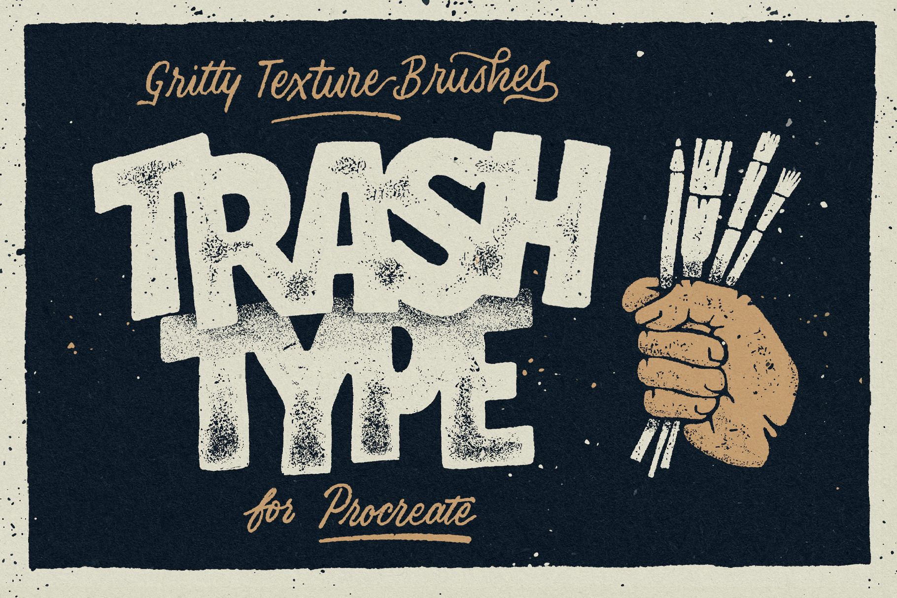 TRASH TYPE Gritty Texture Brushes, a Brush Add-On by Ian Barnard
