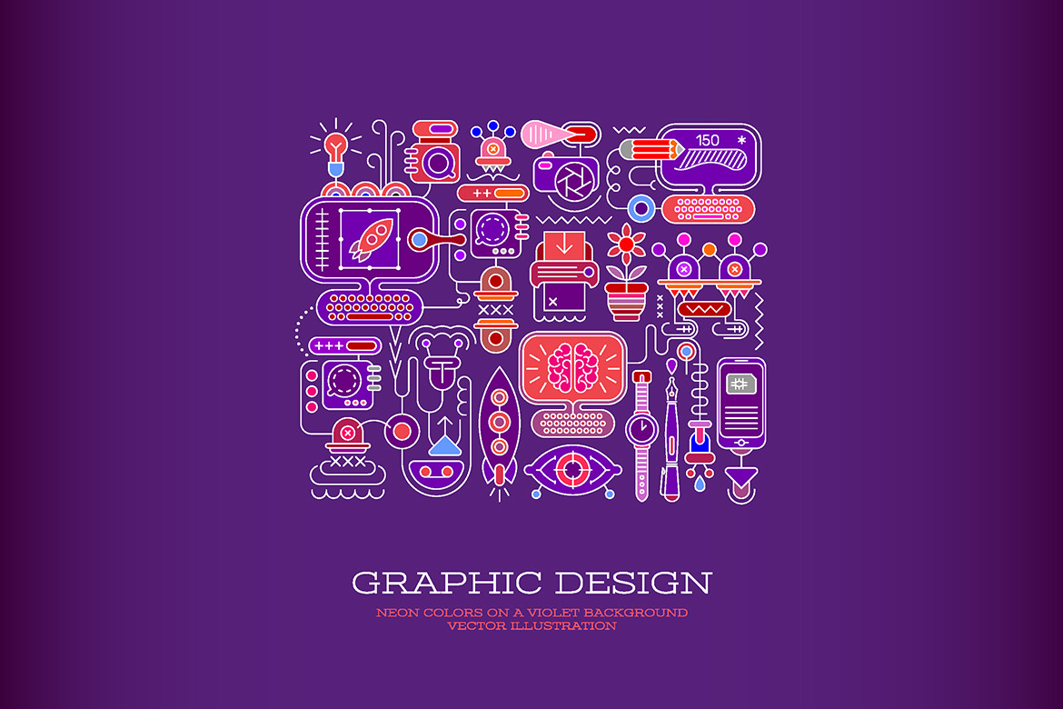 Graphic Design vector illustration, a Technology Illustration by danjazzia