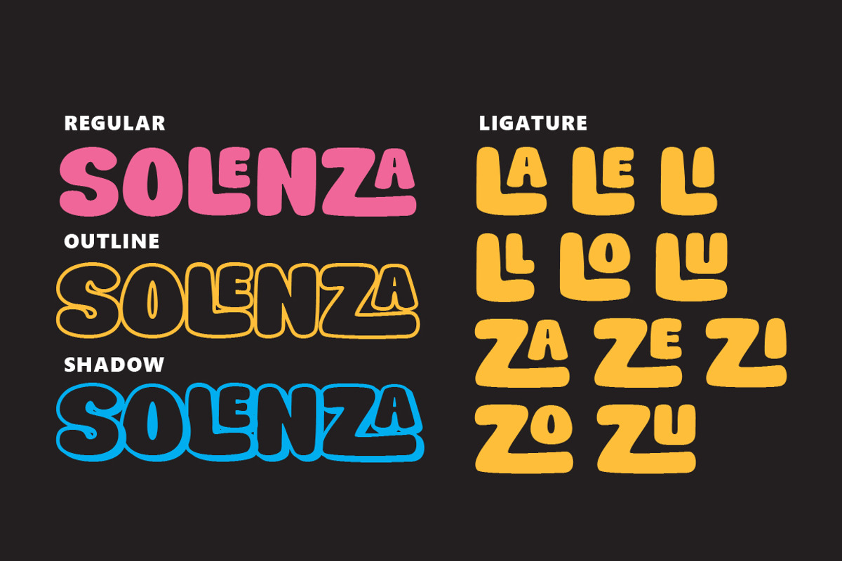 Solenza - Fun Display Font | Creative Market
