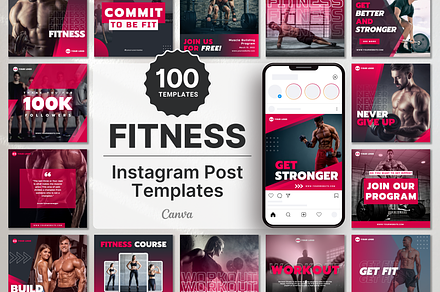 Fitgeek Instagram Template | Social Media Templates ~ Creative Market