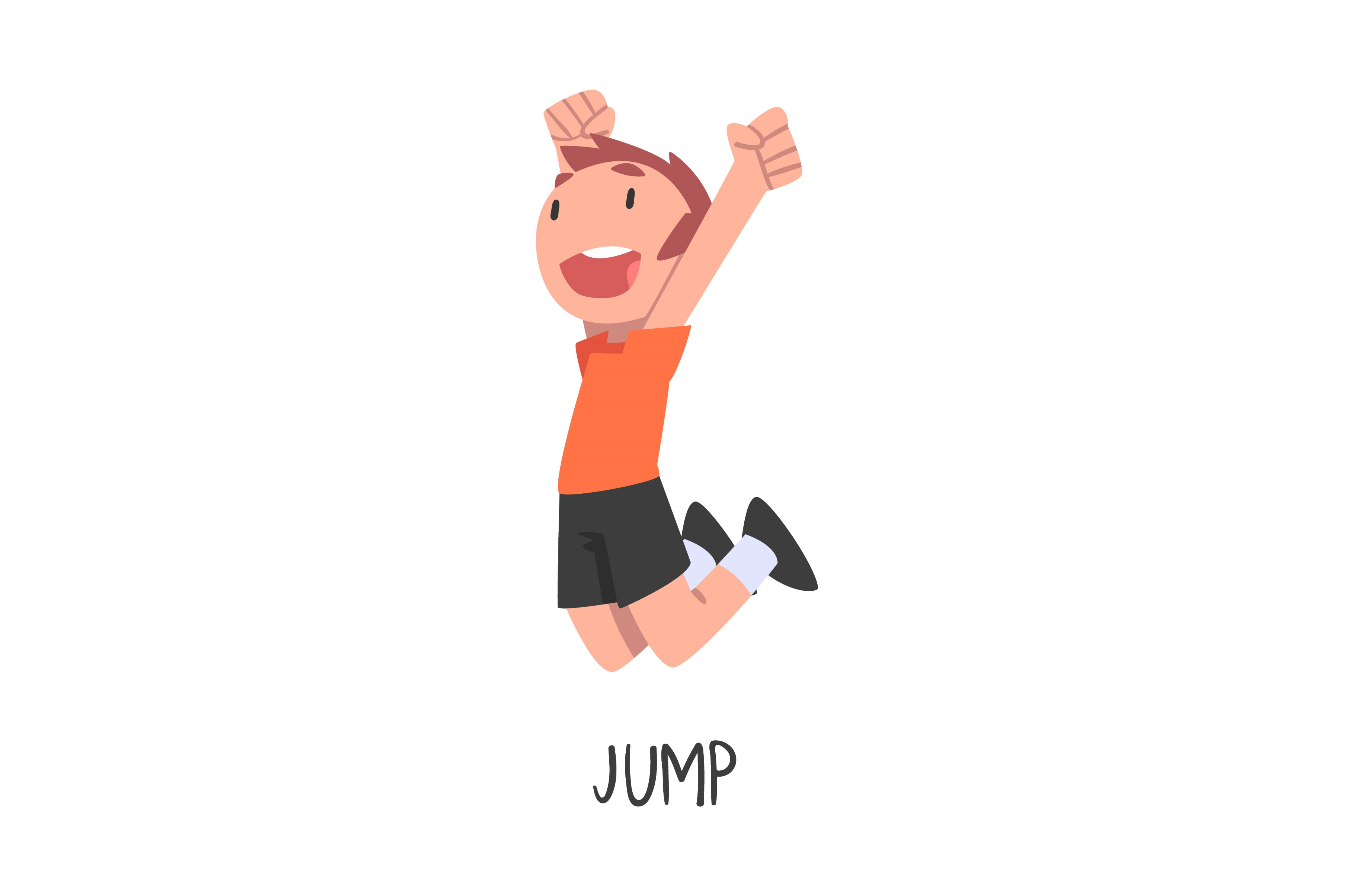 Jump Word, the Verb Expressing the, an Object Graphic by TopVectors