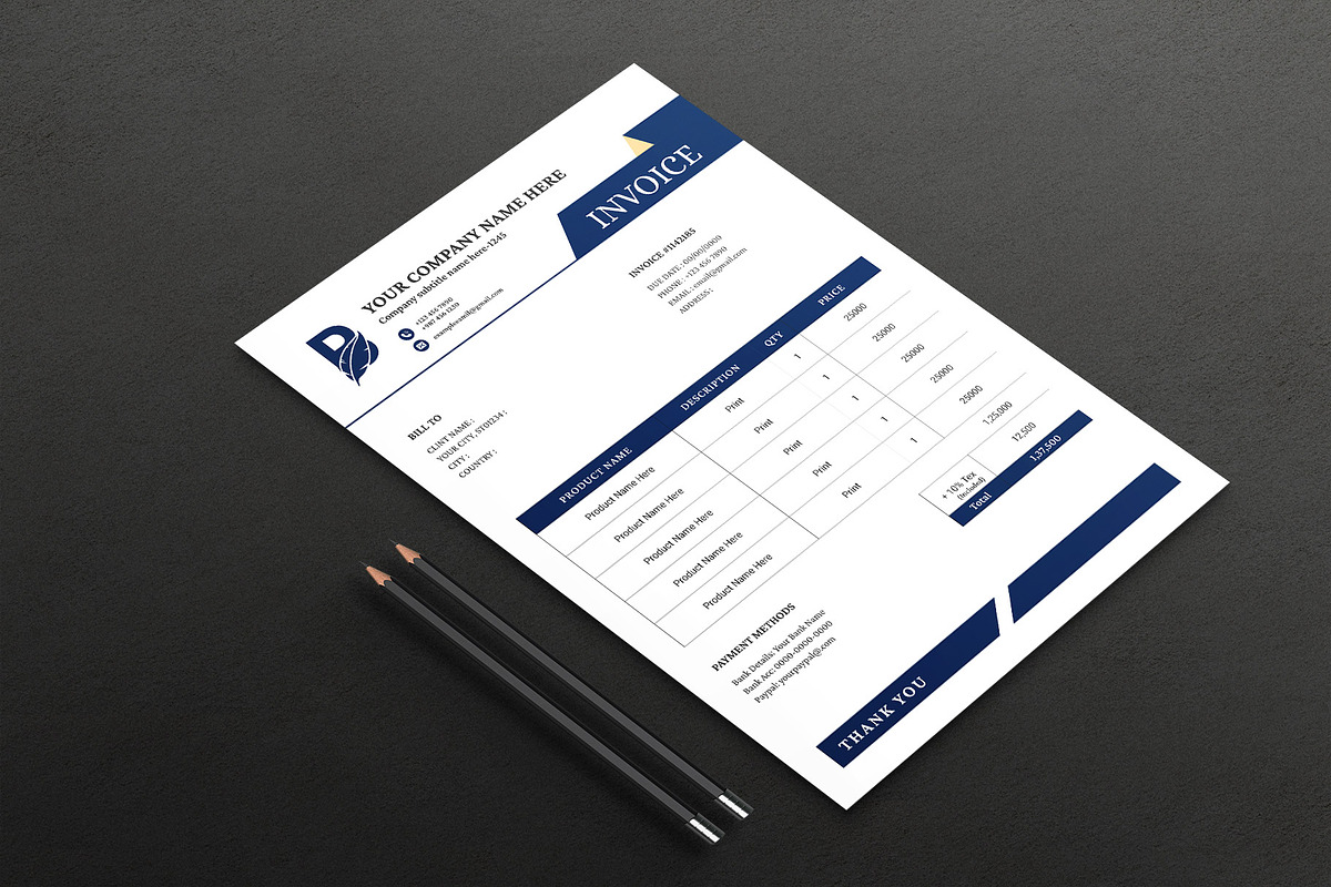 Premium Invoice Template/InDesign, a Stationery Template by Design Zone