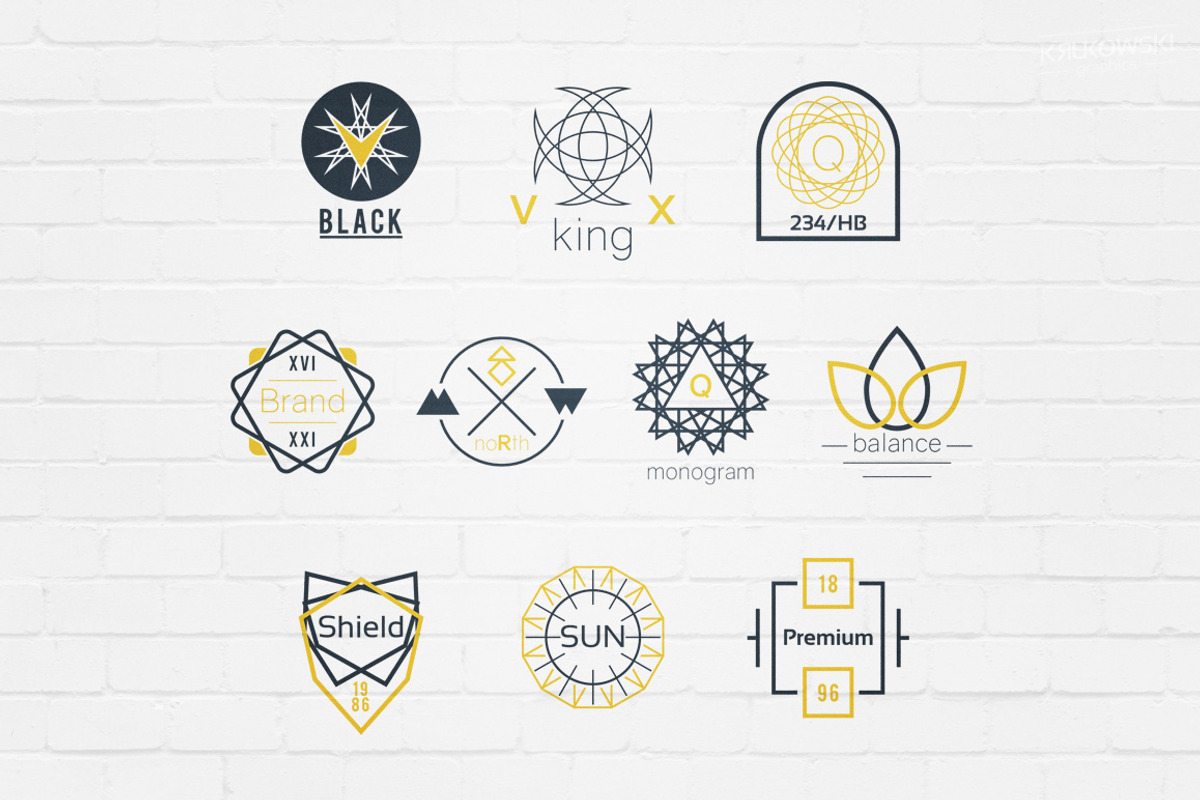 Symmetrical Geometric Badges Logos, a Branding & Logo Template by ...