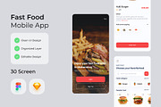 Fast Food UI Kit, an UI Kit Template by Zaui Graphic