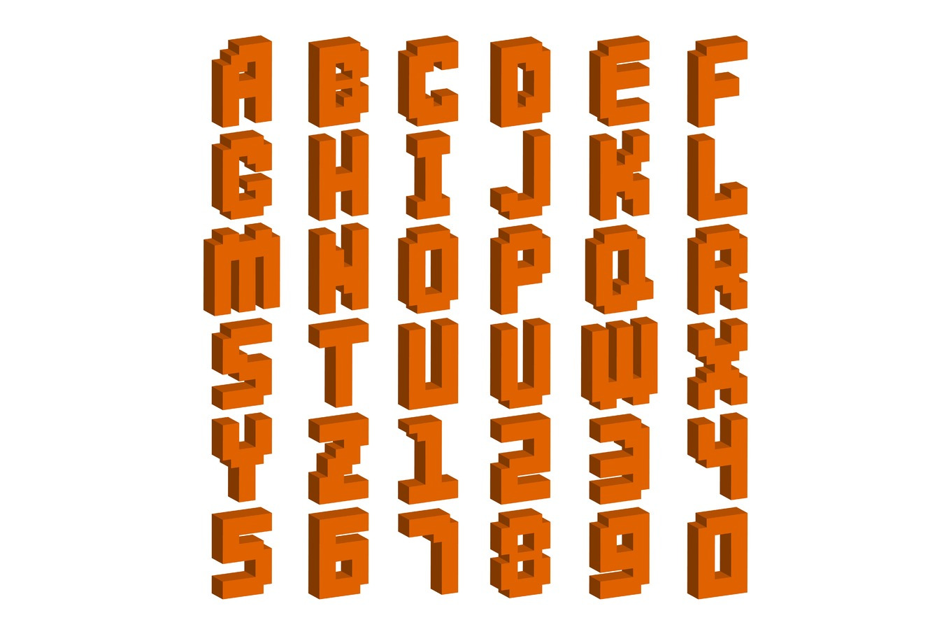 Pixel retro font video computer game design 8 bit letters numbers ...