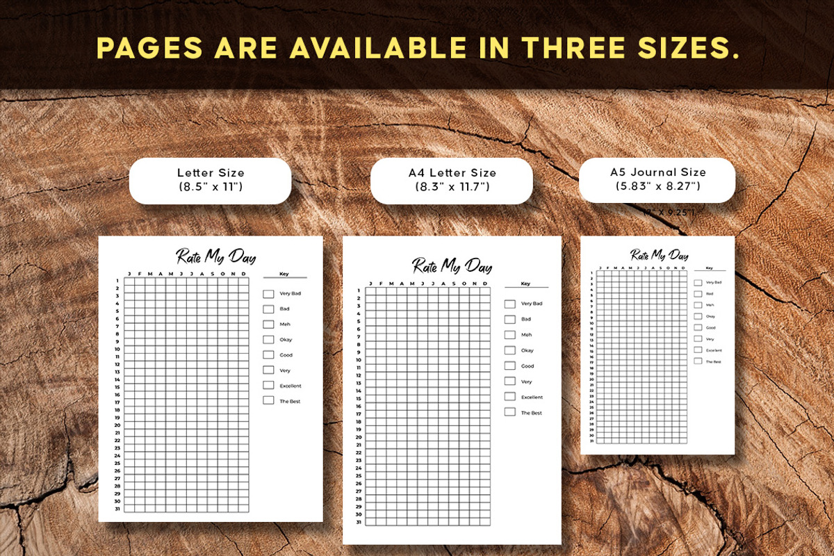 Rate My Day | Daily Mood Tracker, a Print Template by Graphicsnext