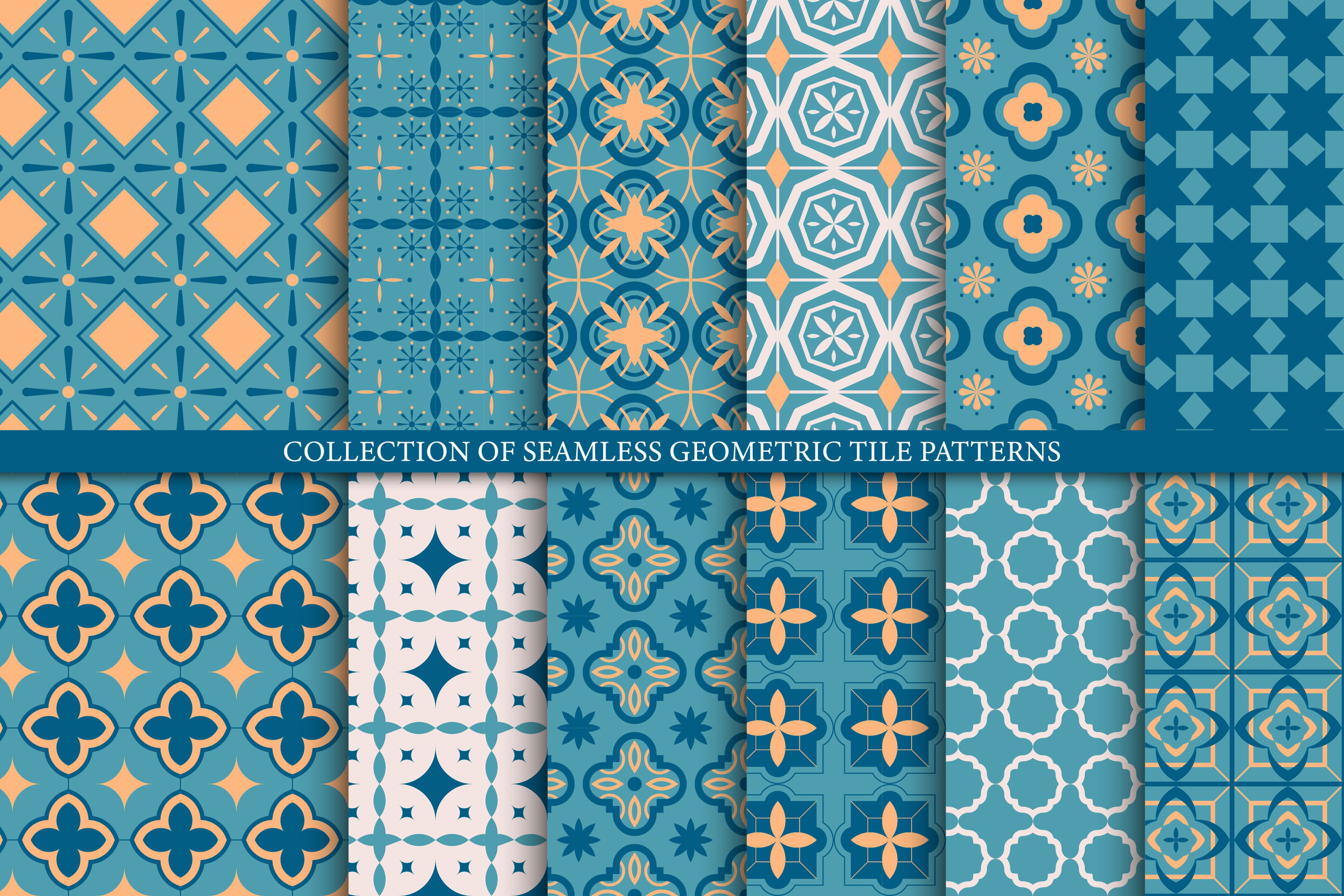 Mosaic tile ornamental patterns | Creative Market
